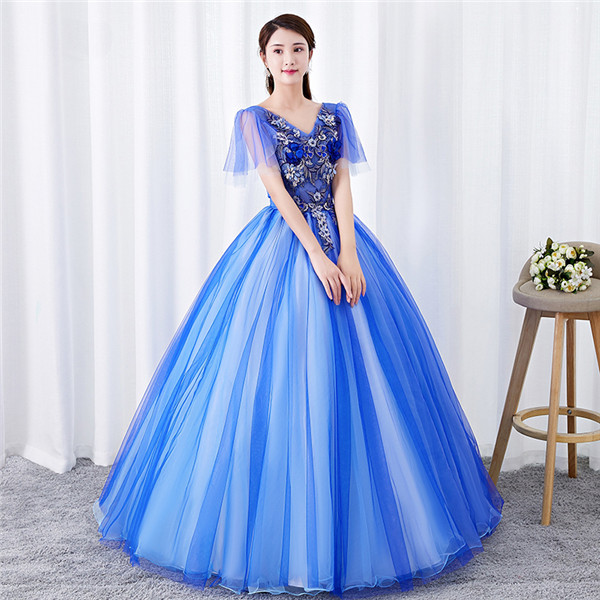 【送料無料】カラードレス ロング サファイア ウェディングドレス ロングドレス 花嫁 演奏会 二次会 ピアノ発表会 成人式 ドレス ロング 大人 ステージ衣装 大きいサイズ 舞台衣装 コンサート