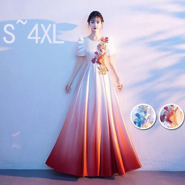 レディースロングドレス 大人 ピアノ発表会 演奏会 ロング丈 結婚式 半袖　後ろファスナー ワンピース 二次会 女子会 成人式 おしゃれ 可愛いロングドレス 袖あり お呼ばれ 20代 30代