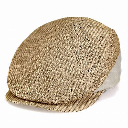 ハンチング 帽子 メッシュ ミラショーン 通気性抜群 紳士 ベージュ