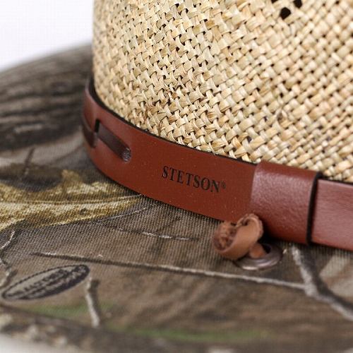 リアルカモフラージュ柄ハット ストローハット カウボーイ テンガロン