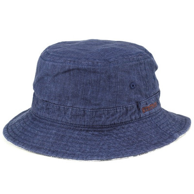 サファリハット リバーシブル 麻 ハット バケットハット トレンド ステットソン stetson アウトドア 日よけ ネイビー