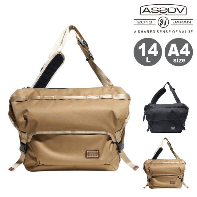 【レビュー投稿で+5％還元】アッソブ メッセンジャーバッグ コーデュラドビー 14L A4 メンズ レディース 061419 AS2OV CORDURA DOBBY 305D ショルダーバッグ