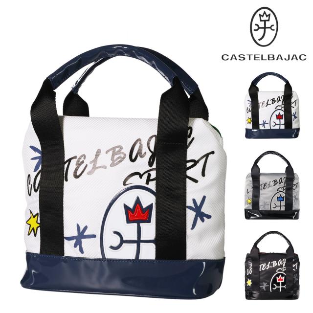 カステルバジャック スポーツ カートバッグメンズ レディース 7235381304 CASTELBAJAC SPORT トートバッグ ラウンドバッグ ポリエステル エナメル調切替 家紋ロゴワッペン