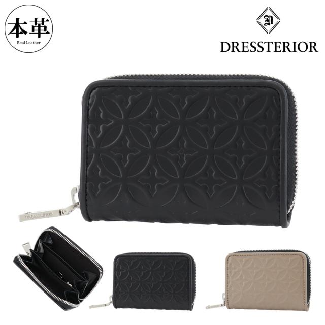 【レビュー投稿で+5％還元】ドレステリア 小銭入れ ケース 本革 メンズ レディース ウェルシュ 864601 DRESSTERIOR | カードケース 牛革 レザー エンボス 型押し クリスマス_mp クリスマス_wp