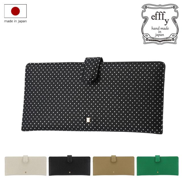 【レビュー投稿で+5％還元】長財布 日本製 レディース エフィーET2-002 efffy | 薄型 薄い ドット 水玉 総柄 箔 クリスマス_mp クリスマス_wp