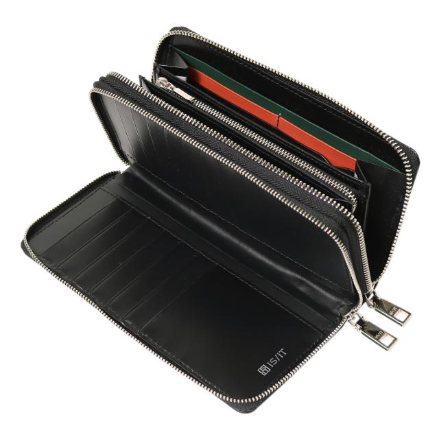 【レビュー投稿で+5％還元】イズイット 長財布 ラウンドファスナー ダブルファスナー 大容量 メンズ 本革 ツール 979606 IS/IT ISIT 牛革 レザー 2層 開運 一粒万倍日 クリスマス_mp レビュー投稿で+5％還元】イズイット 長財布 ラウンドファスナー