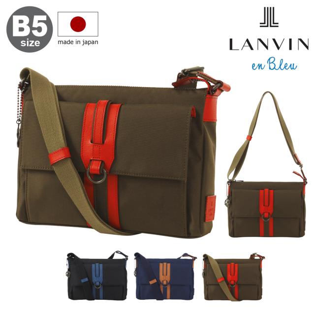【レビュー投稿で+5％還元】ランバンオンブルー ショルダーバッグ B5 横型 斜め掛け カジュアル メンズ 日本製 588111 ドロップ LANVIN en Bleu チャーム付き クリスマス_mp