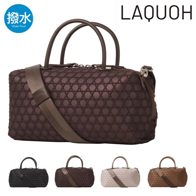 ラクーオ ミニボストンバッグ ショルダーバッグ  レディース 撥水 031687 La quoh｜ ミニショルダー カゴメエンボスボンディング クリスマス_mp クリスマス_wp