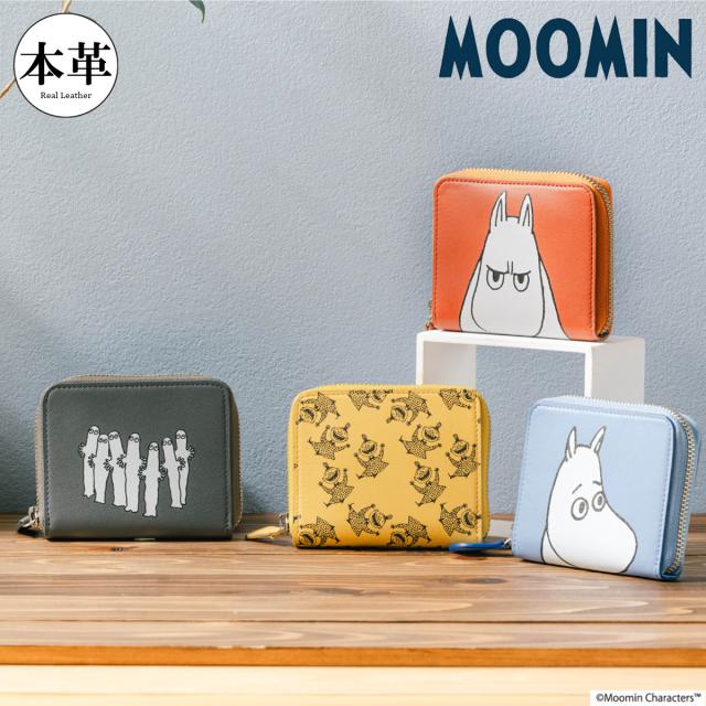 【レビュー投稿で+5％還元】ムーミン ミニ財布 ラウンドファスナー レディース 30005 Moomin 牛革 本革 レザー カード収納 軽量 ミニウォレット コンパクト クリスマス_mp クリスマス_wp