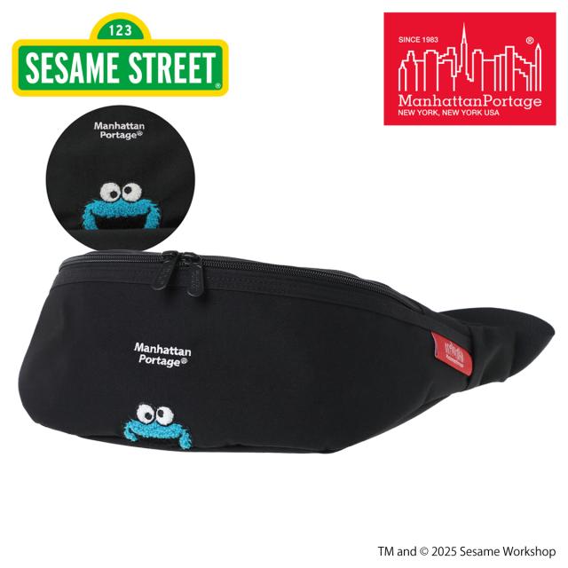 【レビュー投稿で+5％還元】マンハッタンポーテージ セサミストリート クッキーモンスター ボディバッグ ウエストバッグ メンズ レディース ウエストポーチ MP1100SST Manhattan Portage カジュアル キャラクター お出掛け 旅行 トラベル フェス ライブ 刺繍