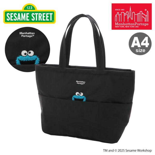 【レビュー投稿で+5％還元】マンハッタンポーテージ セサミストリート クッキーモンスター トートーバッグ A4 メンズ レディース PC収納 13インチ MP1336ZSST Manhattan Portage カジュアル キャラクター お出掛け 旅行 トラベル 通勤 通学 刺繍 クリスマス_mp クリスマス_wp
