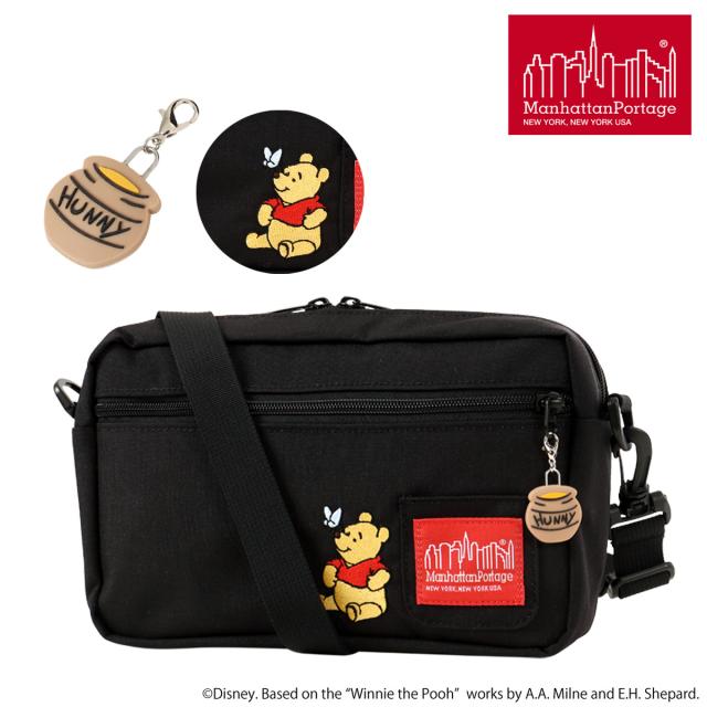 マンハッタンポーテージ くまのプーさん コラボ POOH プーさん ショルダーバッグ メンズ レディース MP1404L2-500PH25 Manhattan Portage 軽量 おしゃれ かわいい ペットボトル収納可能 オリジナルチャーム付き 斜めがけ 肩掛け