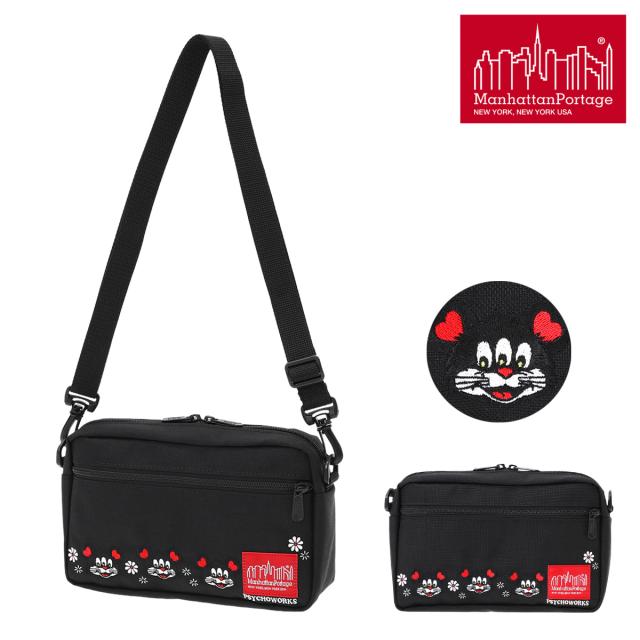 【レビュー投稿で+5％還元】マンハッタンポーテージ コラボ ショルダーバッグ キャラクター KOUSUKE SHIMIZU メンズ レディース MP1404LKOS コウスケシミズ 限定コレクション ペットボトル収納可能 肩掛け 斜めがけ アート 軽量 クリスマス_mp クリスマス_wp