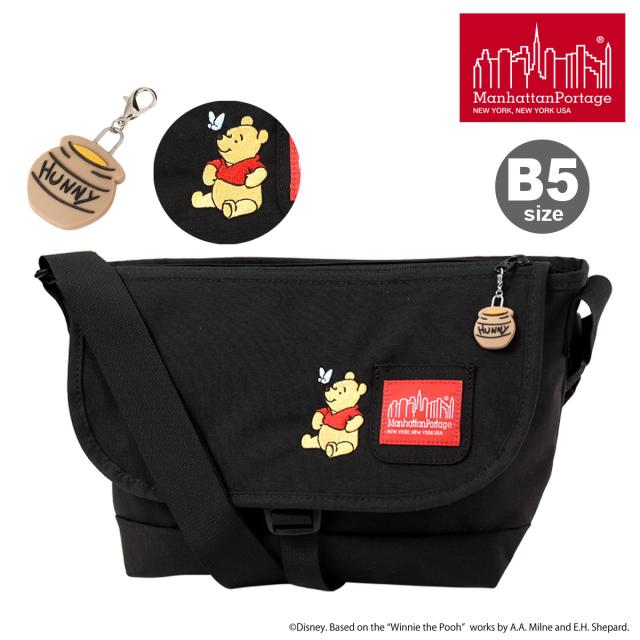 マンハッタンポーテージ くまのプーさん コラボ POOH プーさん メッセンジャーバッグ B5 メンズ レディース MP1605JRSFZP500PH25 Manhattan Portage 軽量 おしゃれ かわいい オリジナルチャーム付 斜めがけ 肩掛け