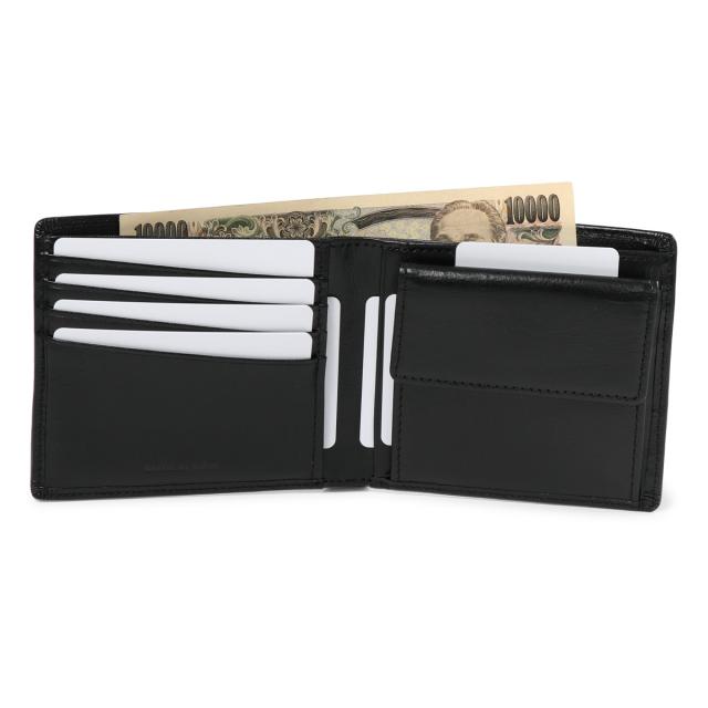 レビュー投稿で+5％還元】ミラショーン 二つ折り財布 本革 シャドウ