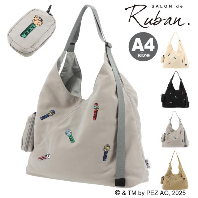 【レビュー投稿で+5％還元】サロン ド ルヴァン ペッツ トートバッグ レディースRBB-251 SALON de RUBAN PEZ | 2WAY ショルダーバッグ A4 ポーチ付き ナイロン クリスマス_mp クリスマス_wp