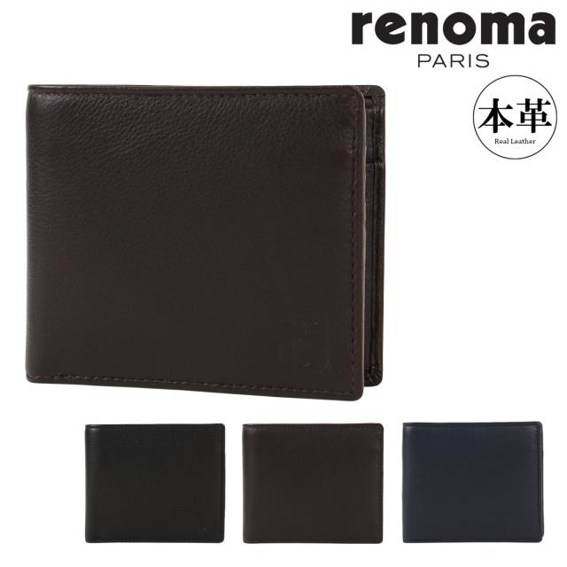 【レビュー投稿で+5％還元】レノマ 二つ折り財布 本革 メンズ REW-00221 ラトゥール renoma｜牛革 レザー ウォレット サイフ ブランド ビジネス カジュアル ギフト プレゼント クリスマス_mp