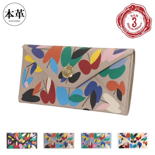 【レビュー投稿で+5％還元】サンヒデアキミハラ 長財布 牛革 フラップ メンズ レディース SIF-SKN SHOGO SEKINE コラボ SAN HIDEAKI MIHARA 本革 レザー 札入れ 小銭入れ カード入れ クリスマス_mp クリスマス_wp