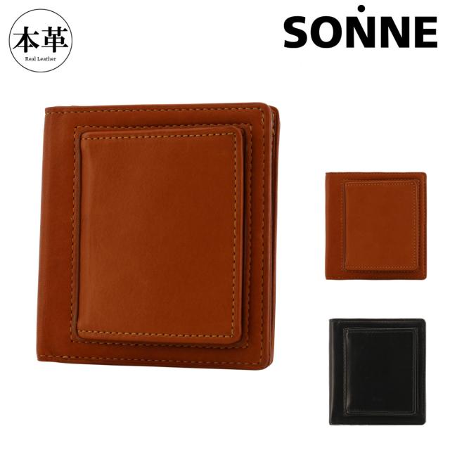 【レビュー投稿で+5％還元】ゾンネ 二つ折り財布 ミニ財布 羊革 本革 メンズ  SOS009A SONNE レザー 薄型 開運 一粒万倍日 sh_of agesugi_sfa クリスマス_mp