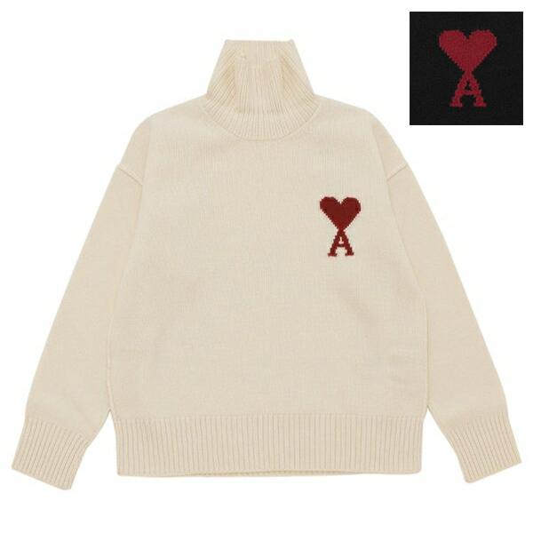 アミパリス ニット セーター タートルネック メンズ レディース ユニセックス AMI PARIS BFUKS406 H25UKS839 018 ハートロゴ
