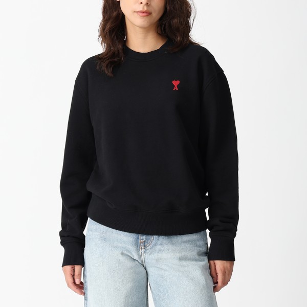 アミパリス スウェット アミドゥクール オーガニックコットンフリース ブラック ユニセックス AMI PARIS BFUSW001 BFUSW035730 001