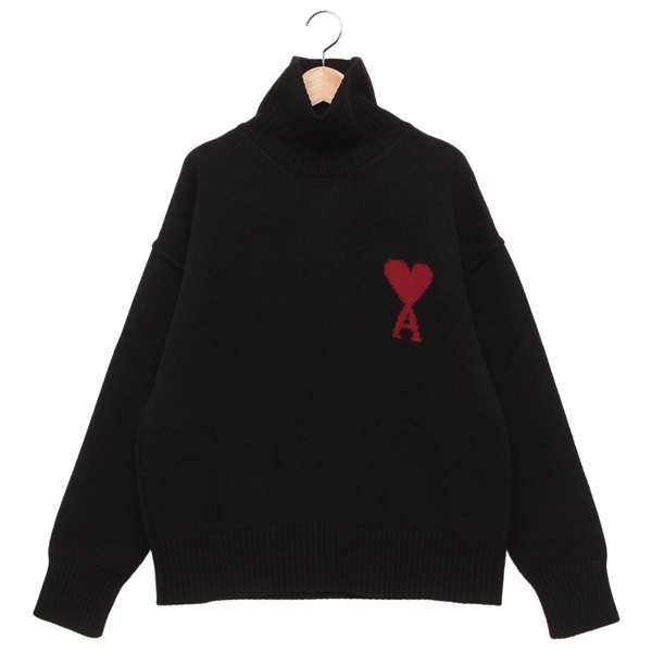 アミパリス ニット セーター タートルネック ブラック メンズ レディース ユニセックス AMI PARIS BFUKS406 H25UKS839 018 009