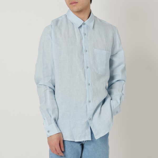 アーペーセー シャツ 長袖シャツ トップス ブルー メンズ APC LIAEK H12545 IAB【返品OK】