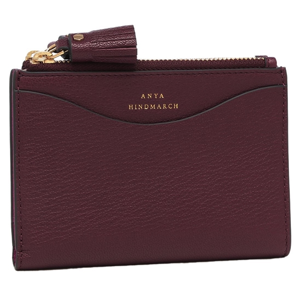 アニヤハインドマーチ 二つ折り財布 ピーピングアイズ ワインレッド ピンク レディース ANYA HINDMARCH 5050925201315