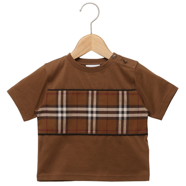 バーバリー ベビー服 Tシャツ トップス 半袖カットソー ブラウン ベビー BURBERRY 8070182 A8900