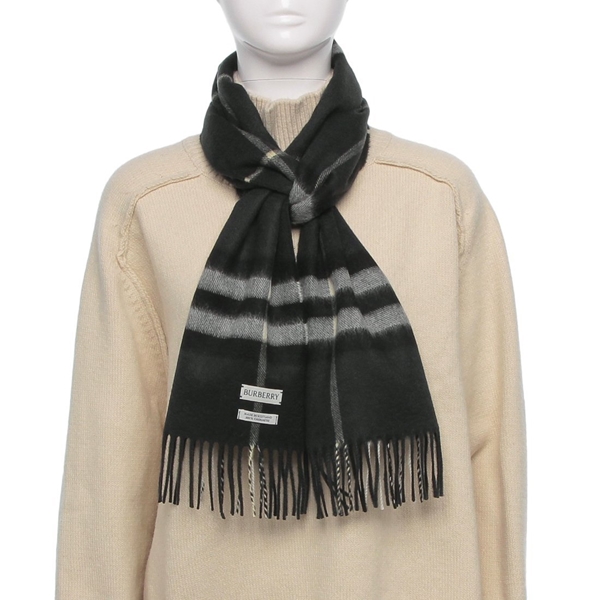バーバリー マフラー バーバリーチェック フリンジ グリーン メンズ レディース ユニセックス BURBERRY 8112629 C1221