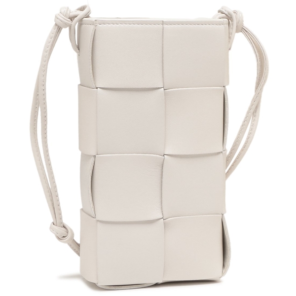 ボッテガヴェネタ スマホケース ストラップ フォンケース スマホポーチ ホワイト レディース BOTTEGA VENETA 730541 VCQC4 9143