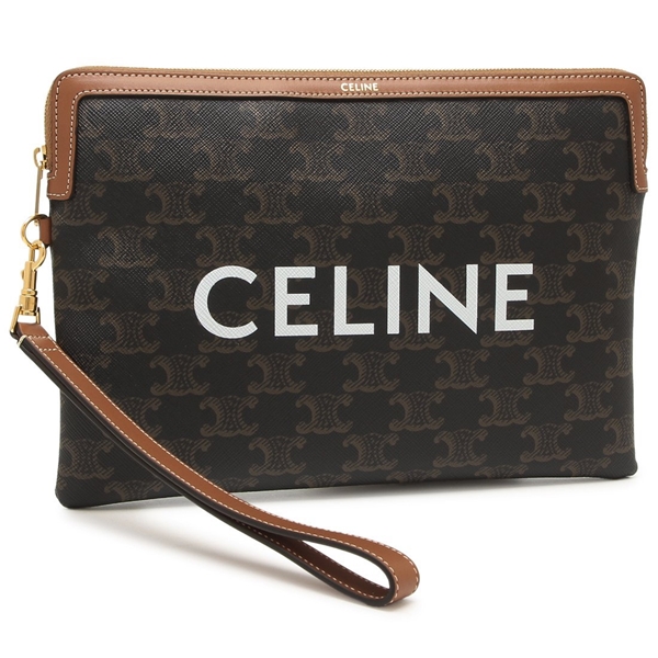 セリーヌ ポーチ トリオンフ ロゴ ブラウン レディース CELINE 10J502FES 04LU