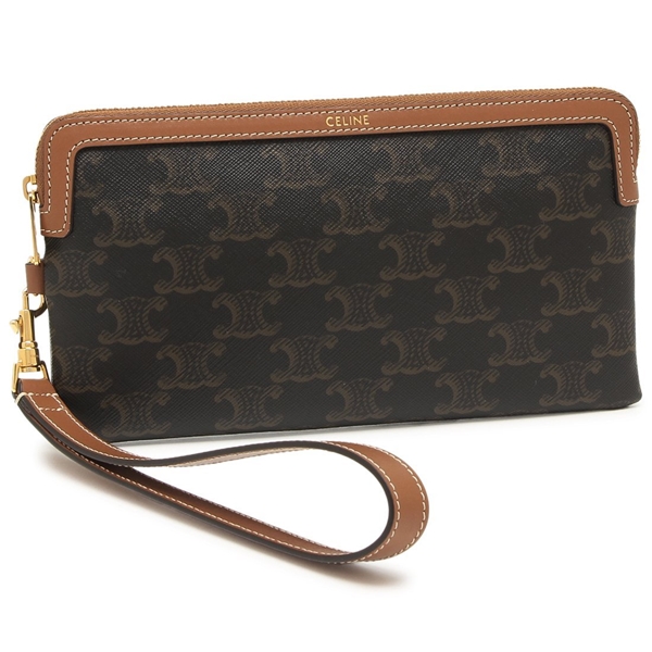 セリーヌ ポーチ トリオンフ ブラウン レディース CELINE 10K672ECM 04LU
