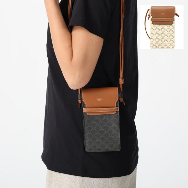 セリーヌ ショルダーバッグ トリオンフ フォンポーチ レディース CELINE 10G332CQD PHONE POUCH WITH FLAP TECH