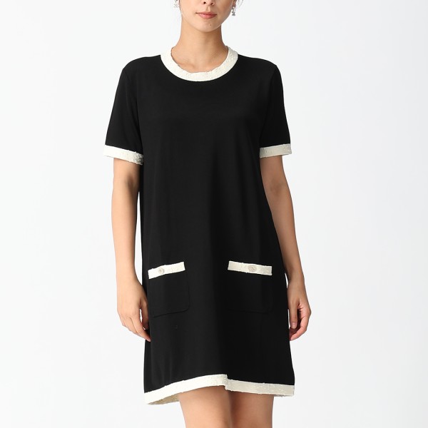 シャネル ワンピース CCマーク ココマーク ブラック レディース CHANEL P80105 K11529 U1483