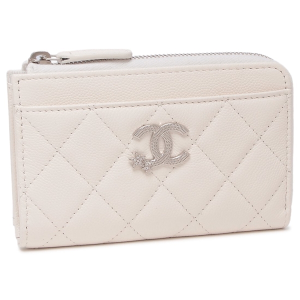 シャネル カードケース フラグメントケース マトラッセ ココマーク CCマーク スター ホワイト レディース CHANEL AP3732 B21489 10601