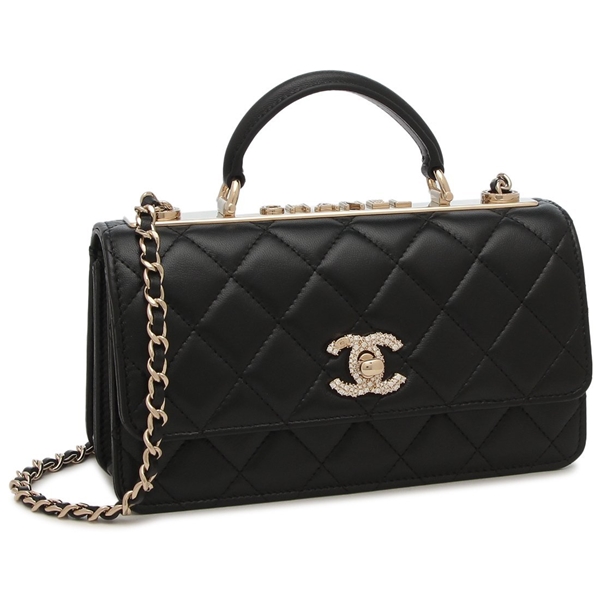 シャネル ハンドバッグ ショルダーバッグ ゴールド金具 フォンケースバッグ マトラッセ チェーン ブラック CHANEL AP4184 B16717 94305