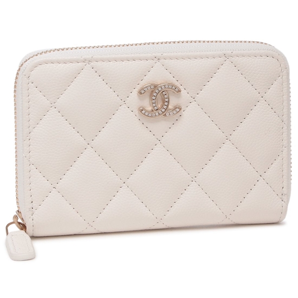 シャネル 小銭入れ ケース マトラッセ ココマーク CCマーク ホワイト レディース CHANEL AP4817 B21476 10601