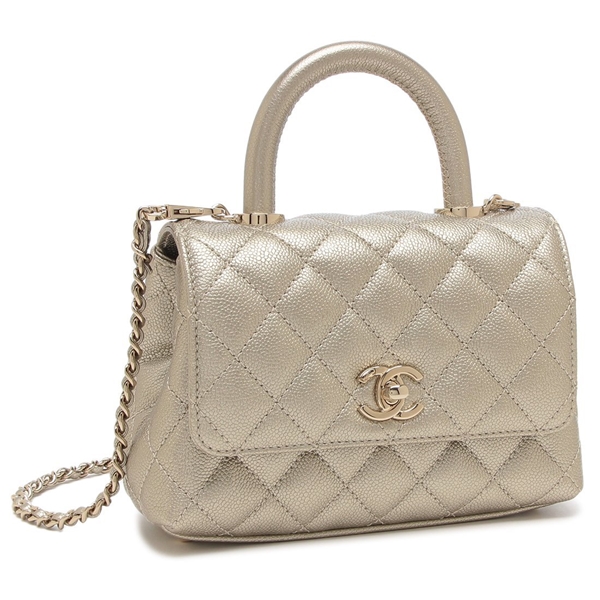 シャネル ショルダーバッグ ハンドバッグ マトラッセ ミニバッグ CCマーク ココマーク ゴールド レディース CHANEL AS2215 B22133 U4812