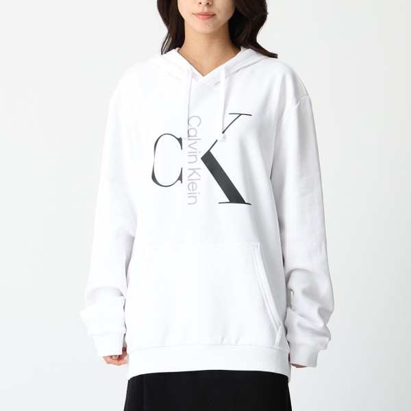 カルバンクライン パーカー フーディー   ミックスド ロゴ モノグラム スウェット ホワイト メンズ 40QC403YAA 540