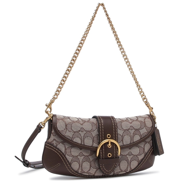 コーチ ショルダーバッグ シグネチャー ジャガード ソーホー バッグ 25 SOHO BAG 25 ブラウン レディース COACH CAN45 B4S0M
