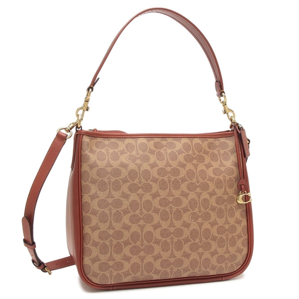 コーチ ショルダーバッグ キャリー シグネチャー コーティドキャンバス ベージュ レディース COACH CC436 B4NQ4 A4対応