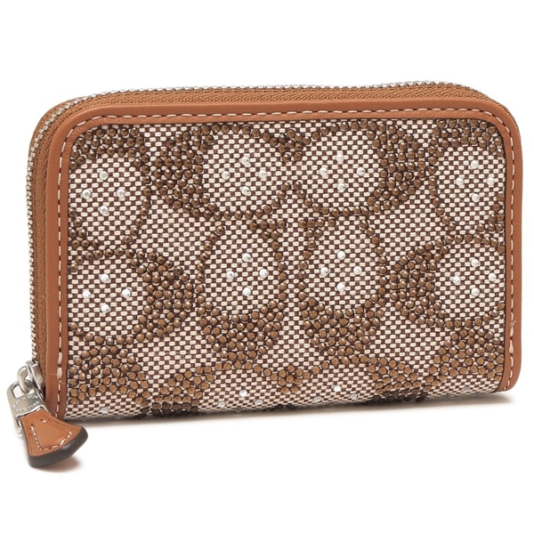 コーチ カードケース エッセンシャル スモール ジップ アラウンド カードケース ベージュ レディース COACH CX244 LHBAR