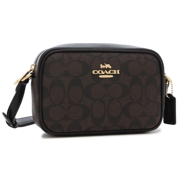 コーチ アウトレット ショルダーバッグ ジェイミーシグネチャーPVCレザー ミニカメラバッグ ブラウン レディース COACH CQ874 IMAA8