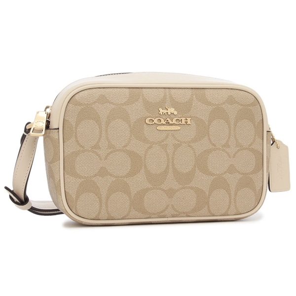 コーチ アウトレット ショルダーバッグ ジェイミーシグネチャーPVCレザー ミニカメラバッグ ホワイト レディース COACH CQ874 IMDQC
