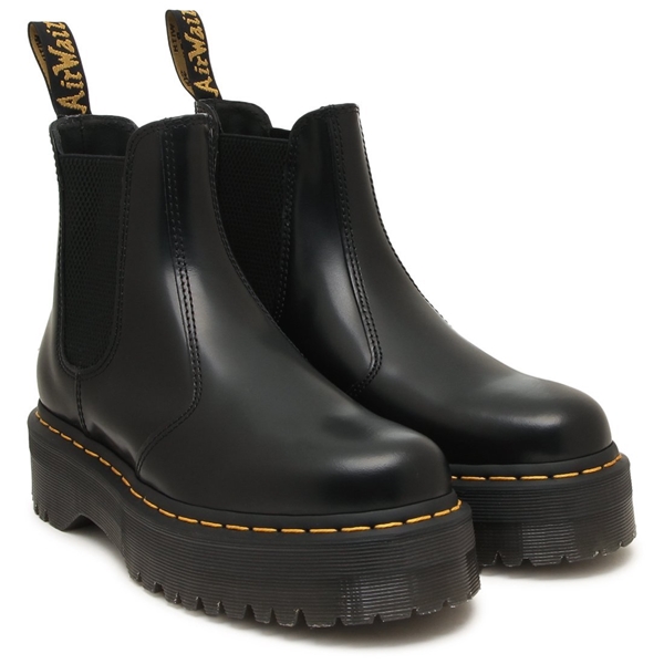 ドクターマーチン ブーツ 2976 クアッド チェルシーブーツ 厚底 ブラック メンズ レディース Dr.Martens 24687001 POLSMOOTH BLK