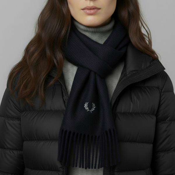 フレッドペリー マフラー ネイビー メンズ レディース ユニセックス FRED PERRY C4126 608