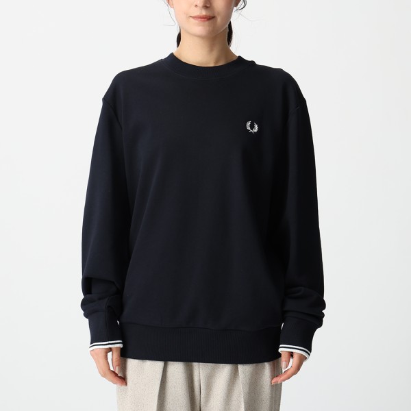 フレッドペリー スウェット トレーナー ネイビー ホワイト メンズ レディース ユニセックス FRED PERRY M7535 248