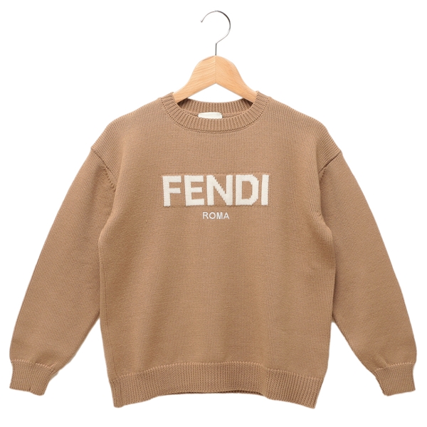 フェンディ 子供服 ニット セーター ブラウン ホワイト キッズ FENDI JUG147 AOCH F1EPI