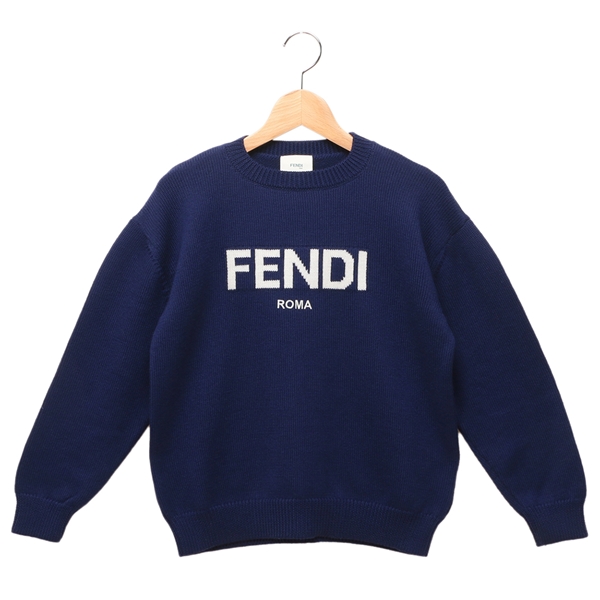 フェンディ 子供服 ニット セーター ネイビー ホワイト キッズ FENDI JUG147 AOCH F1I11